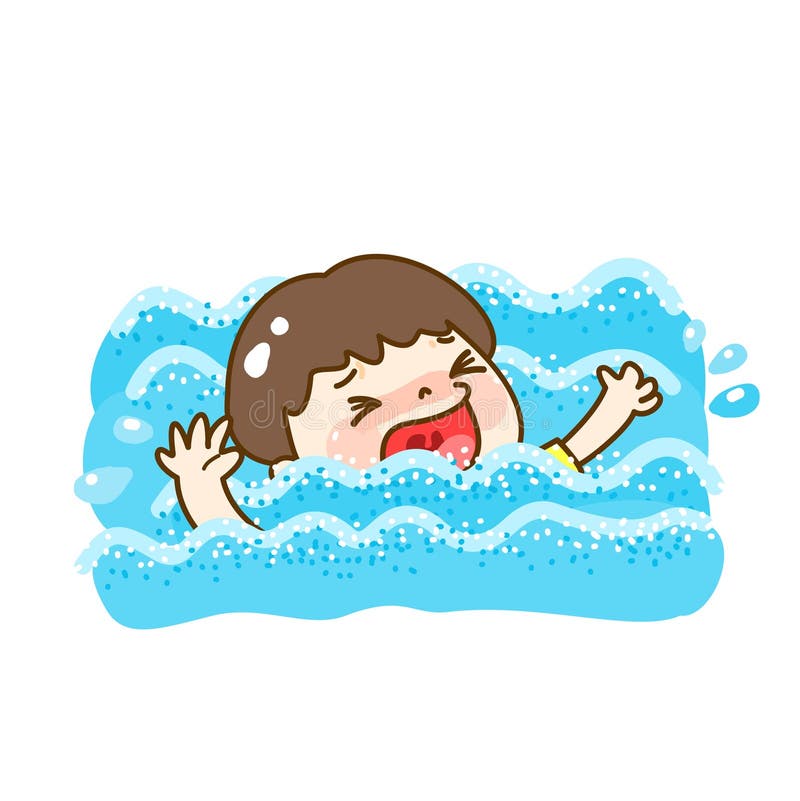 Boy Drowning Clipart