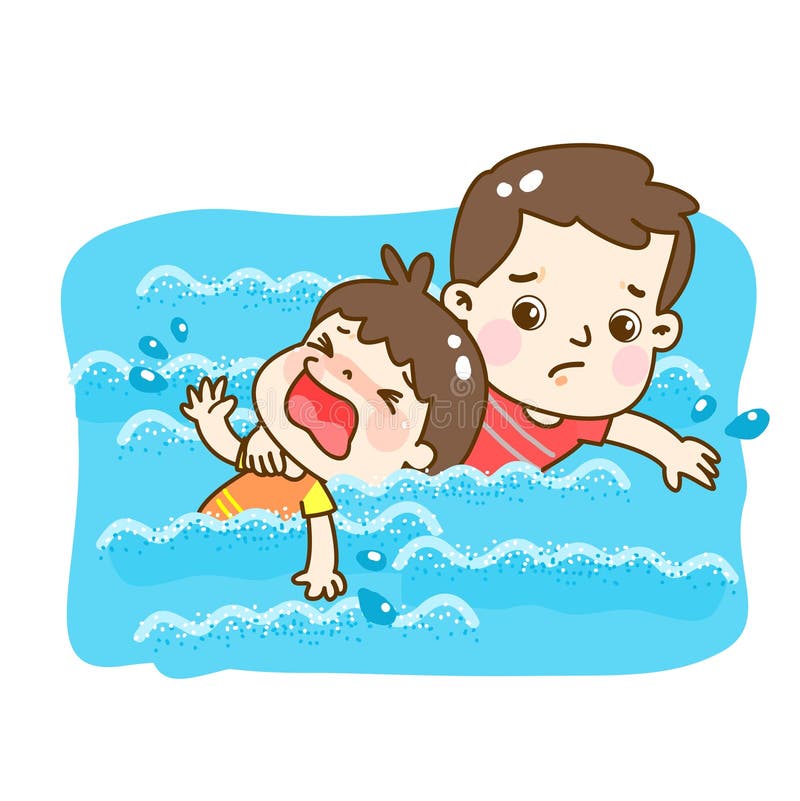 Boy Drowning Clipart