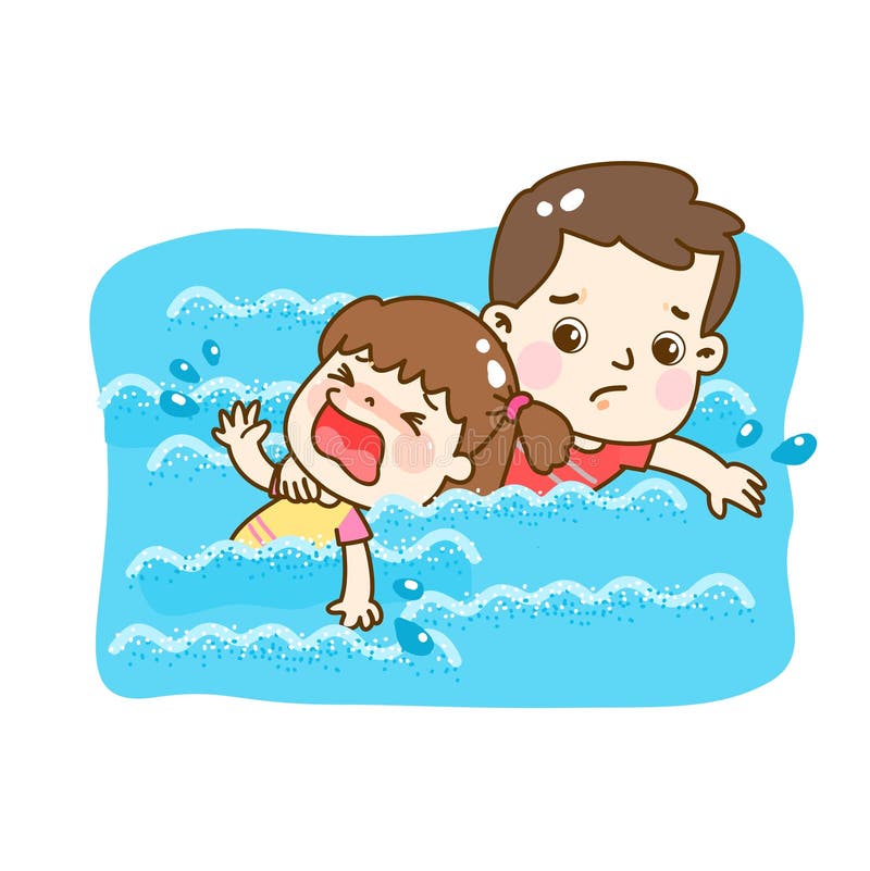 Boy Drowning Clipart