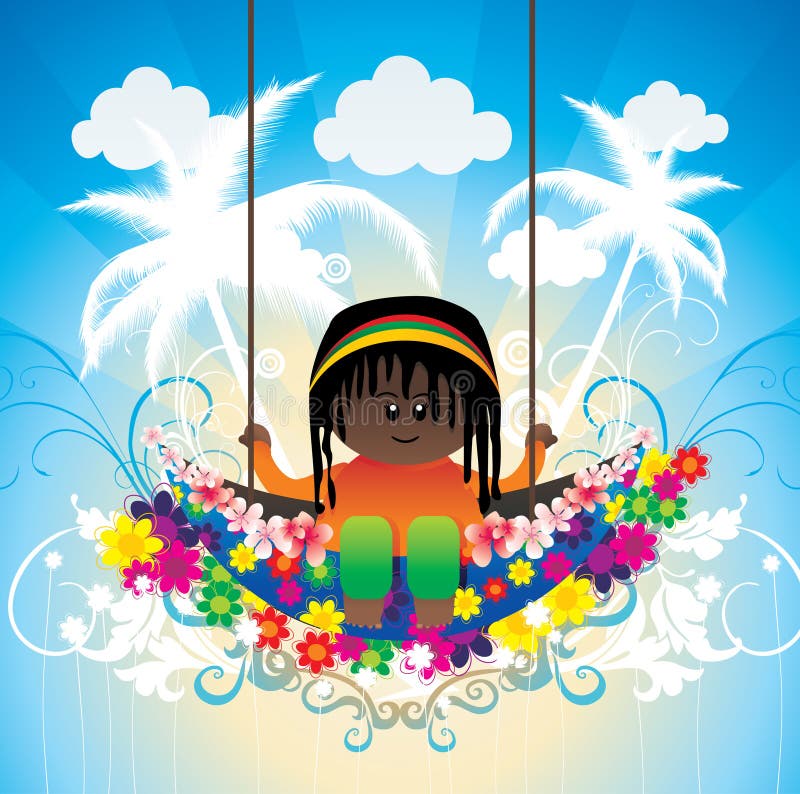 Cartoon kids illustration stock vector. Illustration of flower - 17932345