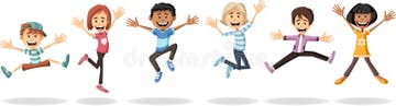 Cartoon Joy Jumping Kids Stock Illustrations – 5,203 Cartoon Joy ...