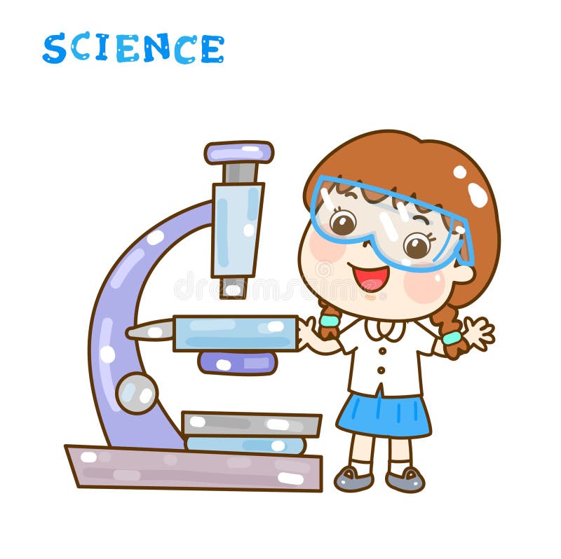 Cartoon Kids Learning Science Classroom. Stock Illustration ...