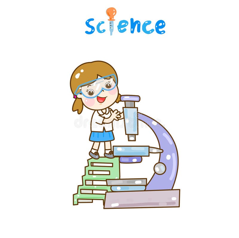 Cartoon Kids Learning Science Classroom. Stock Vector - Illustration of ...