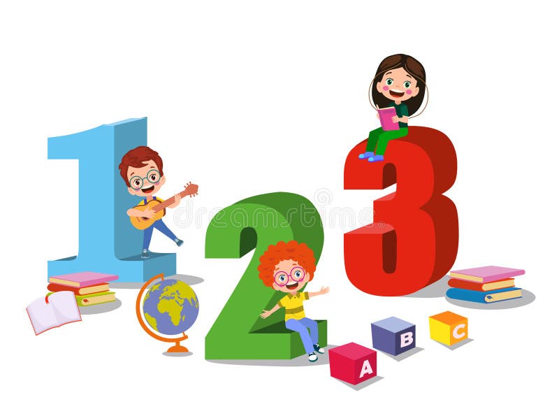 Kids Counting 123 Number Stock Illustrations – 214 Kids Counting 123 ...
