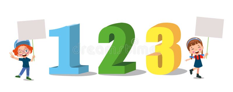 Cartoon Kids with 123 Numbers Vector Image Stock Illustration ...
