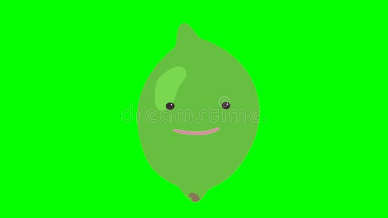 Cartoon Kids Talking Lime Loop with Alpha Channel. Vegetable Animation ...