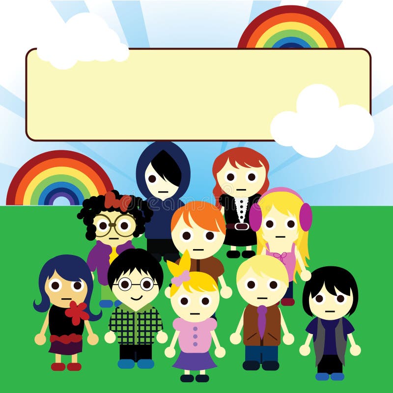 Cartoon Kids Unity stock vector. Illustration of concept - 14062378