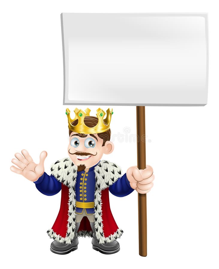 Vector Cartoon King in Three Colors Stock Vector - Illustration of blue ...