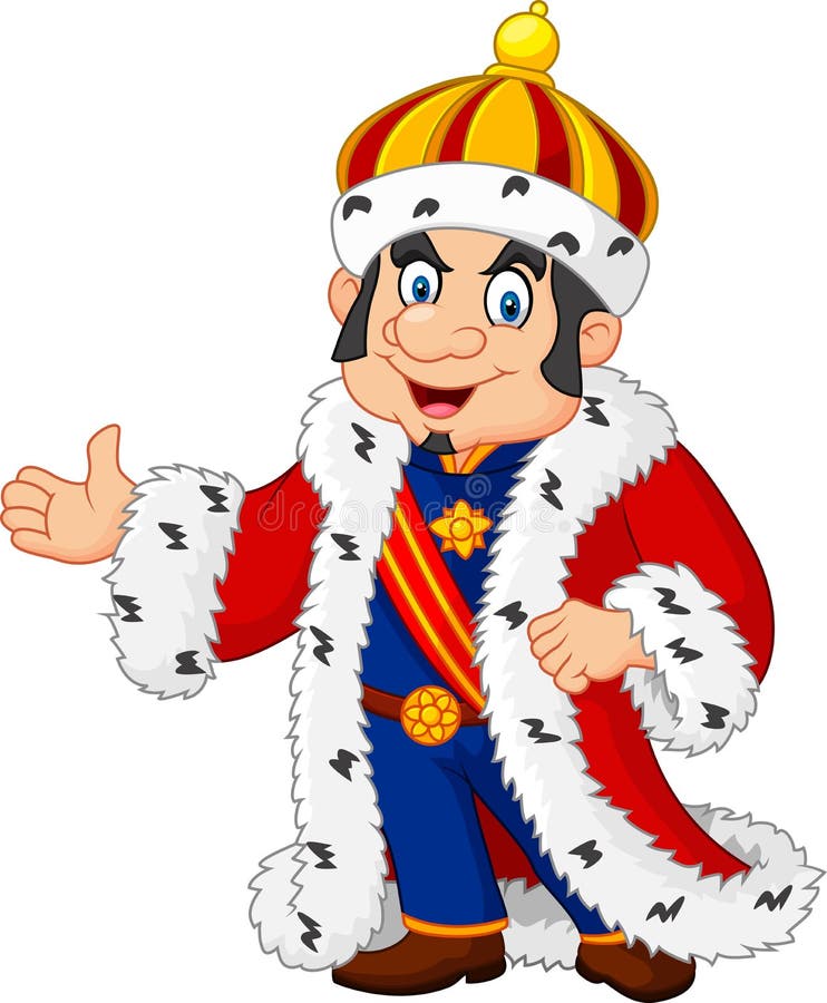 Cartoon King Presenting Isolated on White Background Stock Vector ...