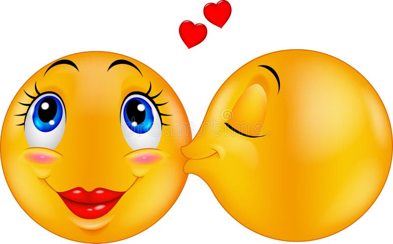 Cartoon Kissing emoticon stock vector. Illustration of cute - 46948231