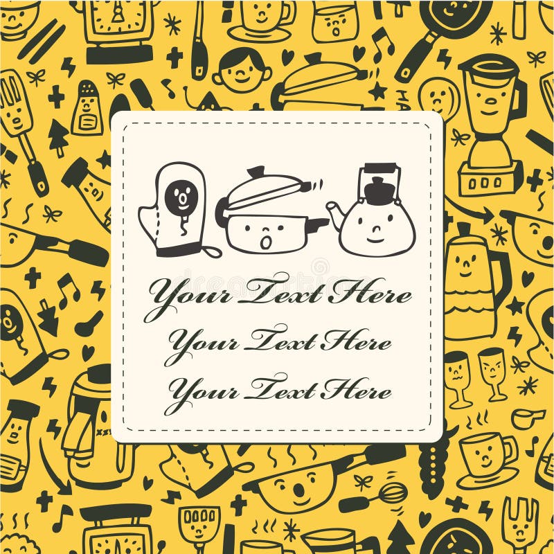 Cartoon kitchen card stock vector. Illustration of kitchen - 17784961