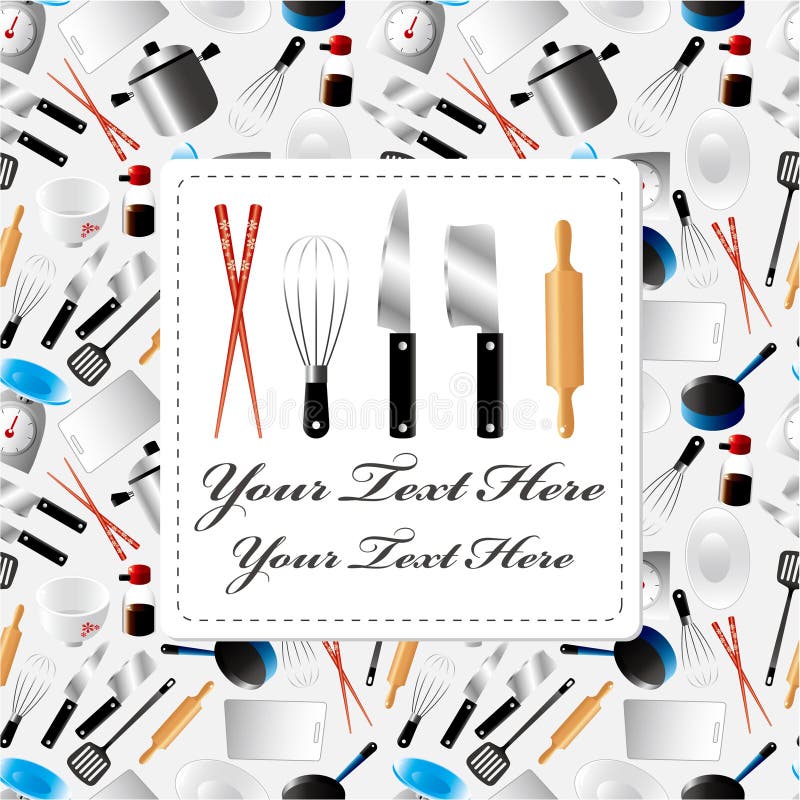 Cartoon kitchen card stock vector. Illustration of card - 18342855