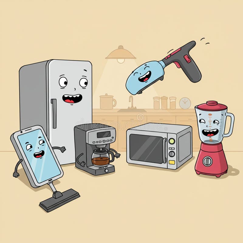 Cartoon Kitchen Appliances Stock Illustrations – 4,509 Cartoon Kitchen ...