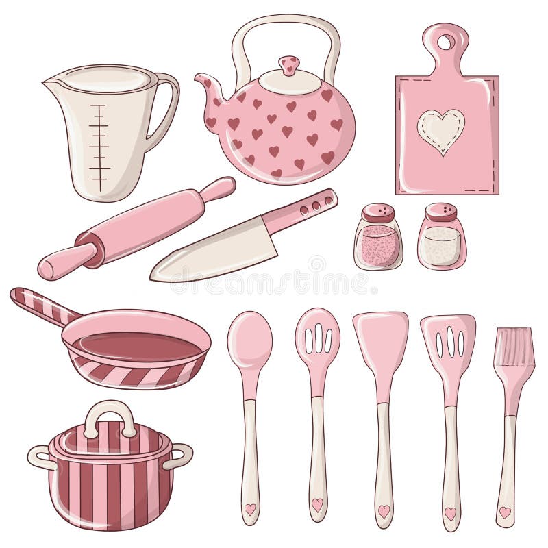 Cartoon kitchen tools stock vector. Illustration of collection - 213759086