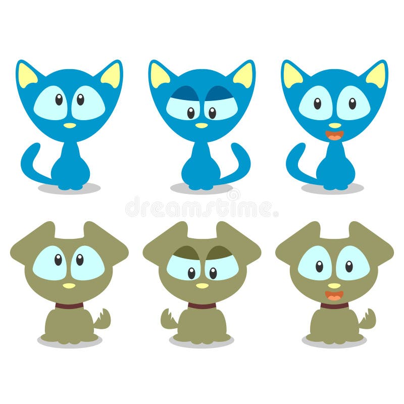 Cartoon kitty and puppy stock vector. Illustration of cartoon - 24363137