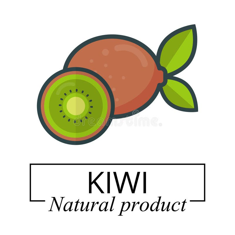 Kiwi Label stock vector. Illustration of edible, freshness - 63808641