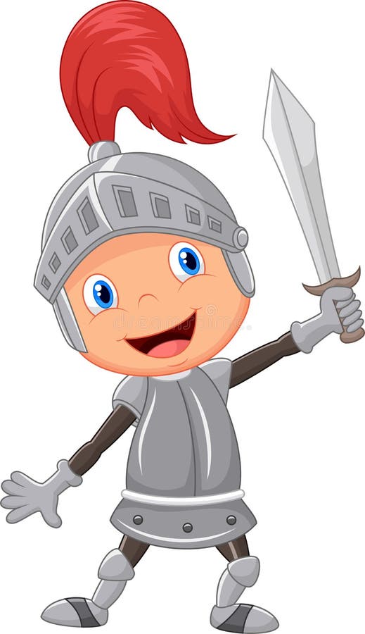 Cartoon Plump Knight in Armor Stock Vector - Illustration of happy ...