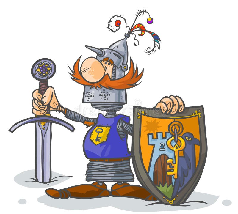 Cartoon Knight With Coat Of Arms Stock Illustration - Image: 31544893