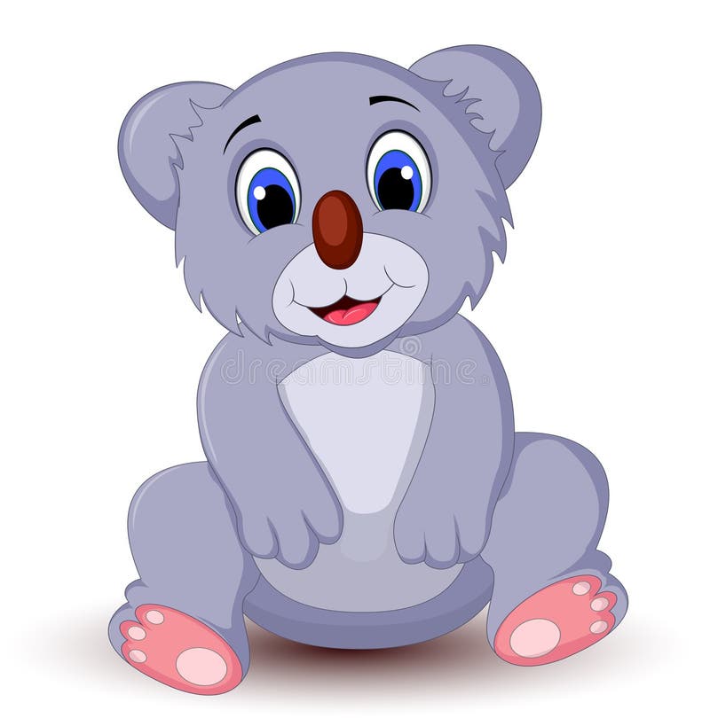 Cartoon koala sitting stock illustration. Illustration of clip - 66482396