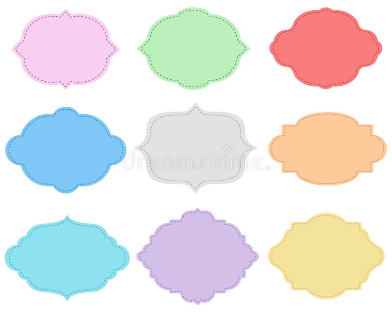 Cartoon labels set stock vector. Illustration of decorative - 118930957