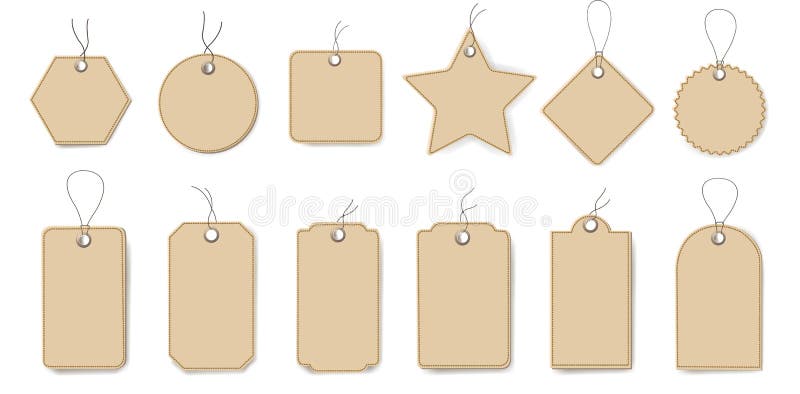 Cartoon Labels Set Isolated White Background Stock Vector ...