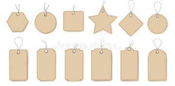 Cartoon Labels Set Isolated White Background Stock Vector ...