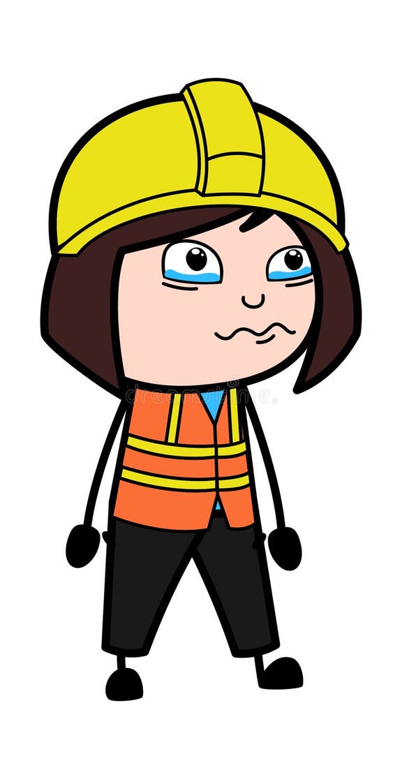 Cartoon Lady Engineer Crying Stock Illustration - Illustration of ...