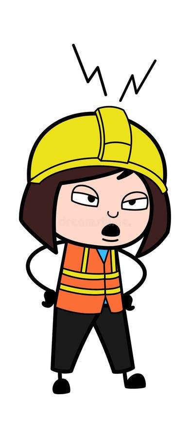 Annoyed Engineer Cartoon stock illustration. Illustration of clipart ...