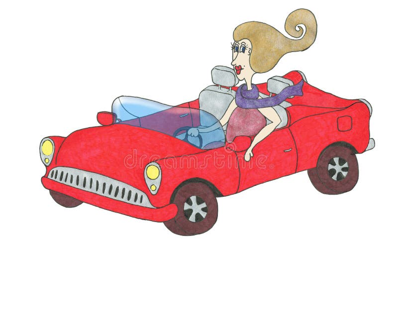 Lady Red Car Stock Illustrations – 360 Lady Red Car Stock Illustrations ...