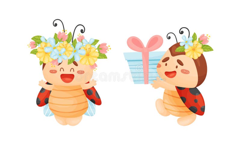 Red Spotted Ladybug Cartoon Character Stock Illustrations 128 Red