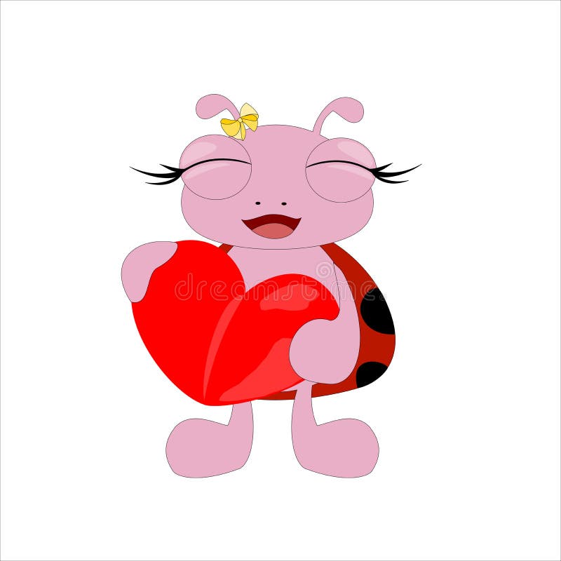 Cartoon Pink Ladybug