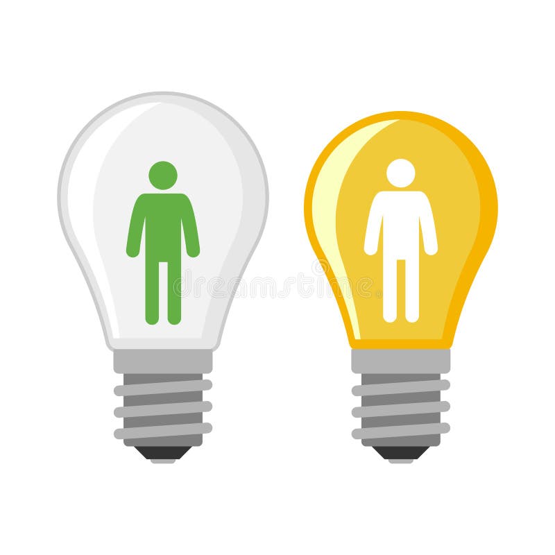 Cartoon Lamp Light Bulb Design Flat Vector Illustration Electric Idea ...