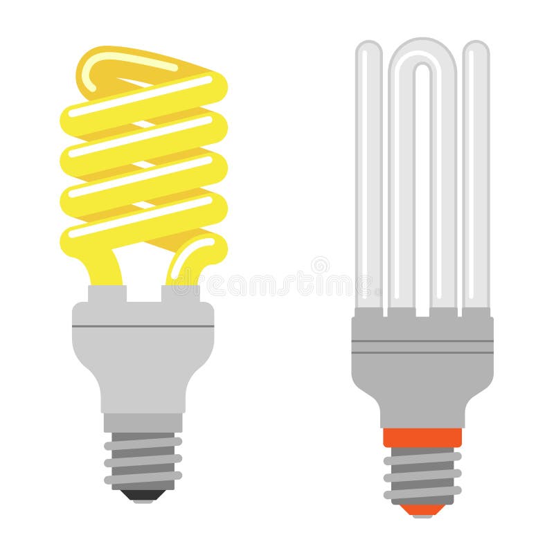 Cartoon Lamps Light Bulb Vector Illustration. Stock Vector ...