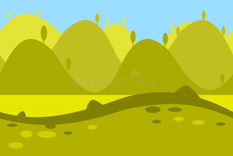 Cartoon Landscape of Green Meadows, Fields, Hills Stock Vector ... Cartoon Landscape of Green Meadows, Fields, Hills Stock Vector ...