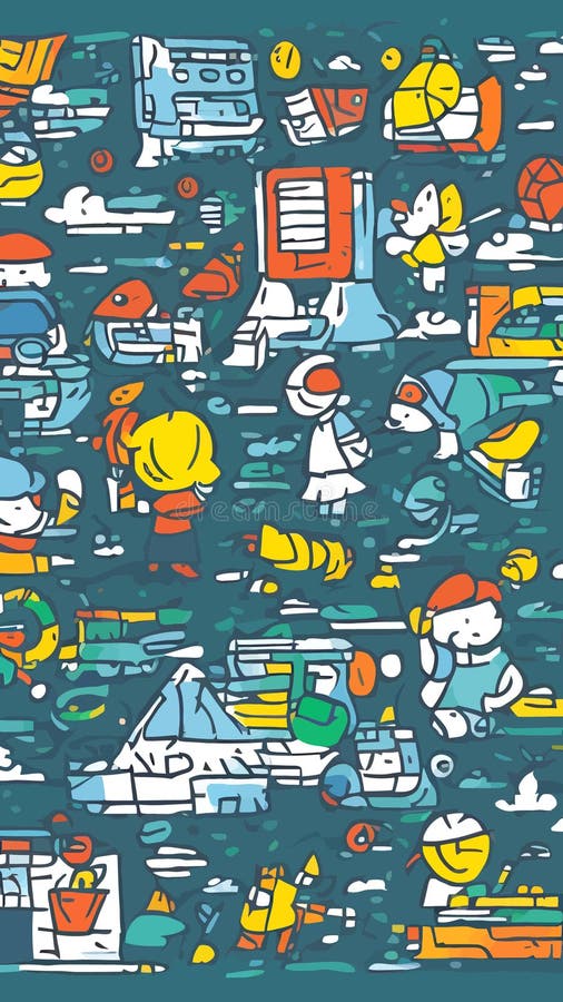 Cartoon Landscape Layout Design Inserts Cartoon Scene Design Green ...