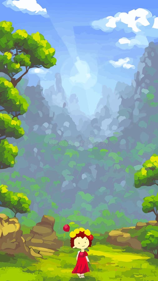 Cartoon Landscape Layout Design Inserts Cartoon Scene Design Green ...