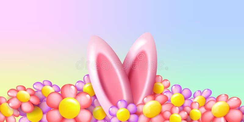 Cartoon Landscape with Rabbit Ears Stock Vector - Illustration of ...