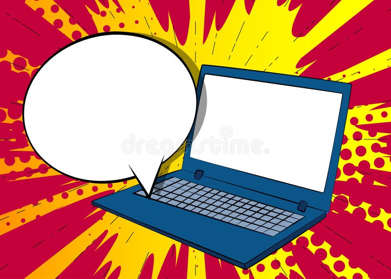Laptop Comic Book Bubble Stock Illustrations – 371 Laptop Comic Book ...