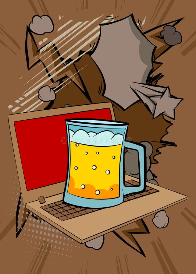 Cartoon Beer Glass, Comic Book Beverage. Retro Vector Comics Pop Art Design Stock Vector ...
