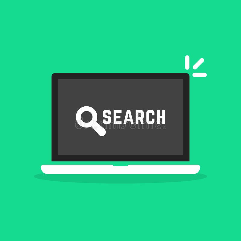 Cartoon Laptop Like Search Icon Stock Vector - Illustration of display ...