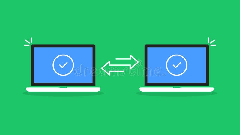 Cartoon Laptops Like Easy Data File Transfer Stock Vector ...