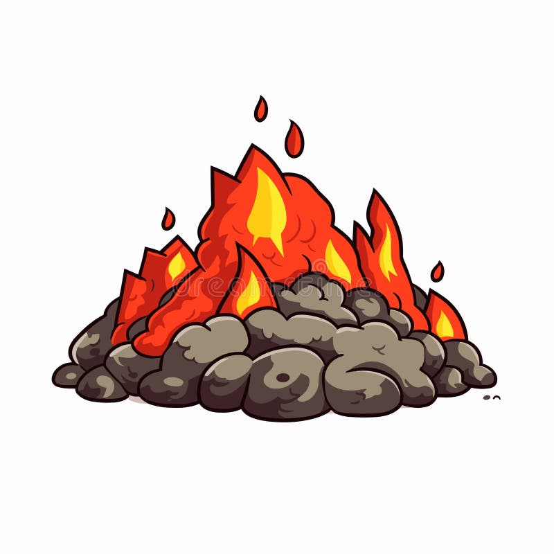 Cartoon Lava Flow Flames Illustration Stock Illustration - Illustration ...