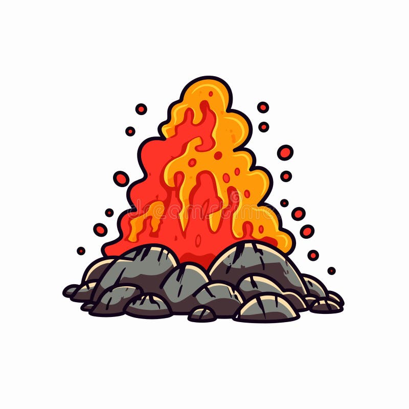 Cartoon Lava Flow Illustration Stock Illustration - Illustration of ...