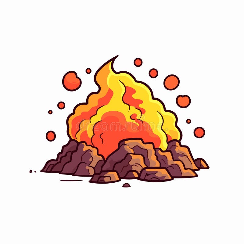 Cartoon Lava Rocks Illustration Stock Illustration - Illustration of ...
