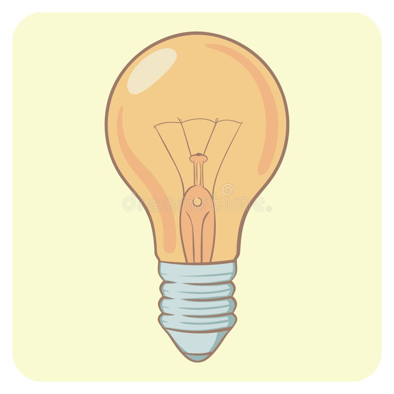 Cartoon Layered Vector Illustration - Bright Colored Light Bulb. Comic ...