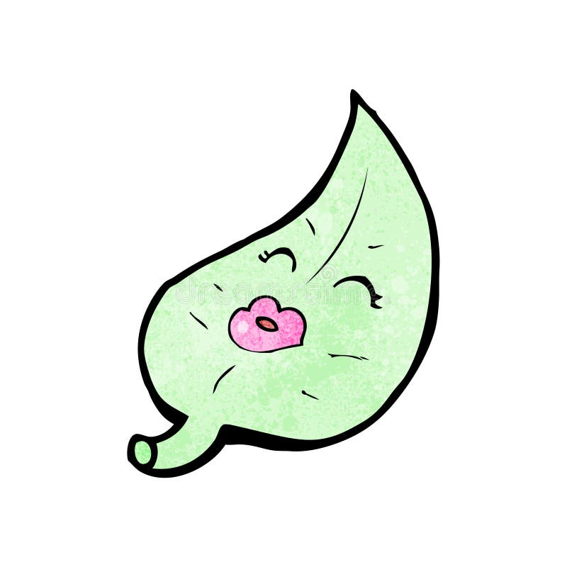 Cartoon leaf with face stock vector. Illustration of symbol - 38069371