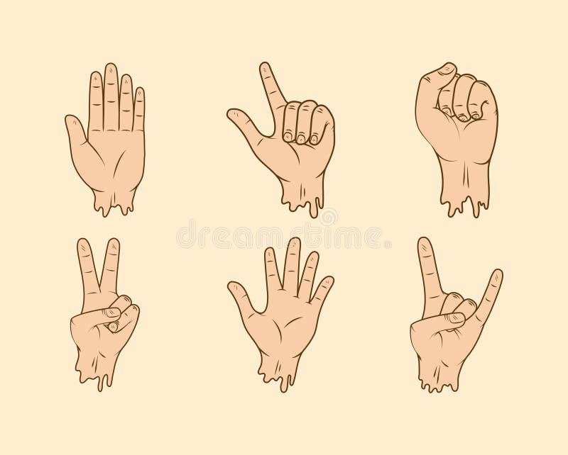 Cartoon left hands stock illustration. Illustration of cartoon - 224482642