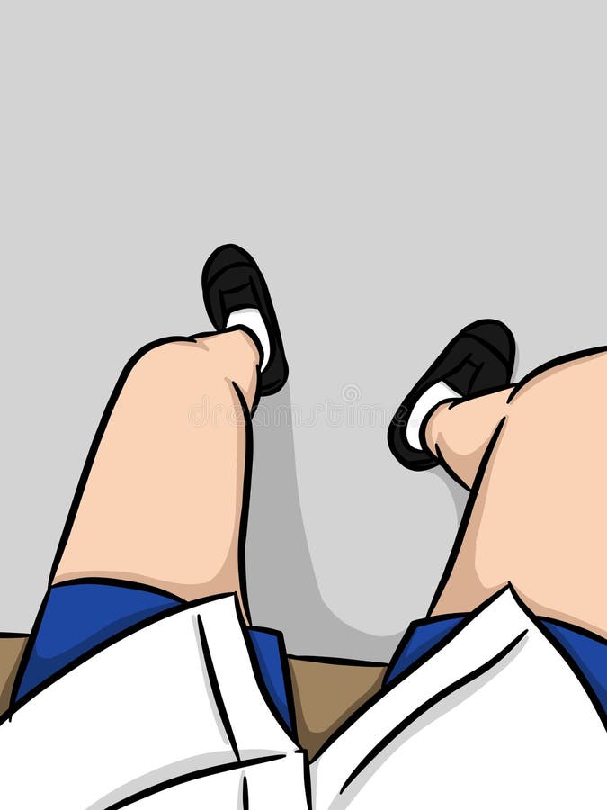 Cartoon Leg Man on Gray Floor Stock Illustration - Illustration of gray ...