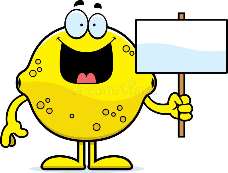 Cartoon Lemon Sign stock vector. Illustration of food - 47365601