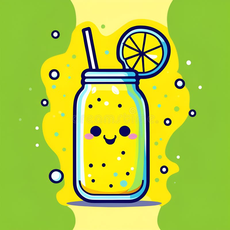 Cartoon Lemonade in Glass Design Stock Vector - Illustration of ...